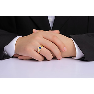 Rylos Classic Beautiful Blue Star Sapphire & Diamond Ring - September Birthstone* Size 8