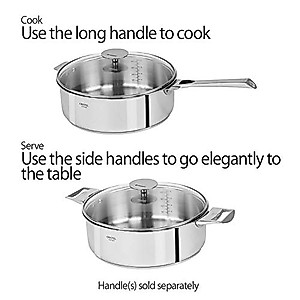 Cristel Casteline Saute Pan, 7 quart, Silver