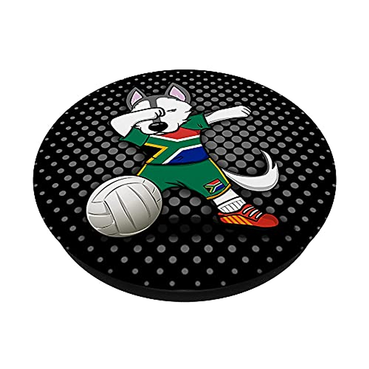 Dabbing Husky Dog South Africa Volleyball Fans Jersey Flag PopSockets PopGrip: Swappable Grip for Phones & Tablets