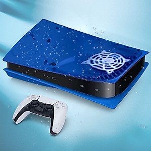 Frusde PS5 Plates, Hard Shockproof PS5 Faceplates Compatible with PS5 Console, ABS Anti-Scratch Dustproof Cover Replacement Shell Plates Compatible with PS5 Console Disc Edition - Translucent Blue