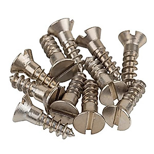 #8 x 5/8" Nickel Flat Countersunk Head Slot Drive Wood Screws | Pack of 25 | Self Tapping Screws for Wood Antique or Modern Furniture | SC-N858F (25)