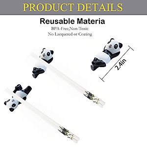 Chopstick Rest Panda Chopstick Holder Panda Gifts Solid Ceramic Ornament Rack Stand Holder for Chopsticks Forks,Spoons,Knives,Paint Brushes(5PC)