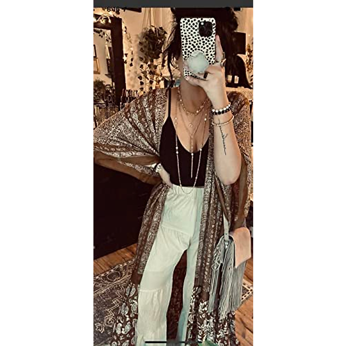 CRYSTALFY Crystal Phone Grip & Phone Stand: Authentic Natural Gemstone Swappable Top, Expandable Collapsible Holder for Smartphones and Tablets (Clear Druzy)