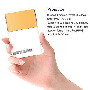 YG300 Professional Mini Projector Full HD1080P Home Theater LED Projector LCD Video Media Player Projector Yellow & White