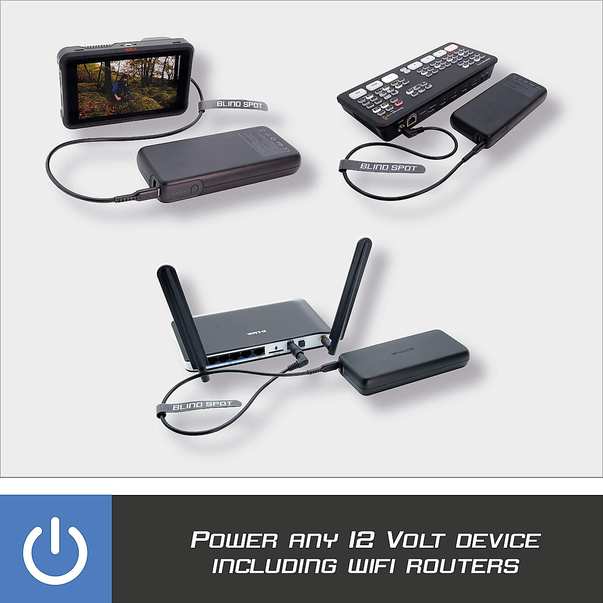 Blind SPOT - USB to 12V Adapter - 12 Volt DC Power Cable - Use Any PD USBC Power Bank to Power Any 12V Device - Turn Your Power Bank into a 12 Volt Battery