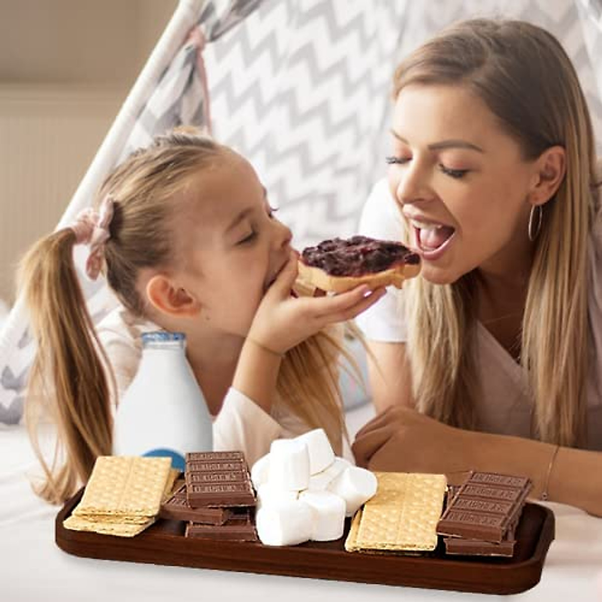 Unique Bamboo Cheese Board, Charcuterie Platter and Serving Tray for Wine, Crackers, Brie and Meat, 15.7 x 3.9 x 0.6 inch