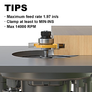 XDENGP Slot Cutter Router Bit 1/4 Shank, 3 Wing Slotting Cutter Router Bit for T-Molding Slot Cutting | 1/4" Carbide Height
