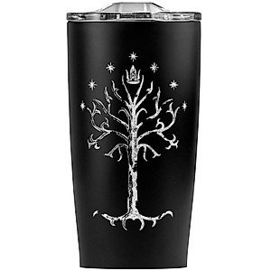 The Lord Of The Rings Tree Of Gondor Stainless Steel Tumbler 20 oz Coffee Travel Mug/Cup, Vacuum Insulated & Double Wall with Leakproof Sliding Lid | Great for Hot Drinks and Cold Beverages