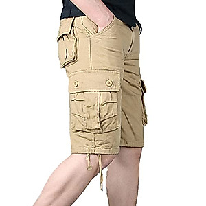 3 Inch Shorts Mens Stretch Shorts Regular Big and Tall Pleat Front Summer Linen Shorts Casual Loose Cargo Shorts with Pockets Athletic Shorts with Zipper Pockets Men Khaki 4X