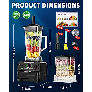 Smoothie Blender: [1800W German Motor][8-Tip Upgraded Blades][15 Speed Control] Professional Blenders for Kitchen Smoothies Juice, Smoothie Maker with 2 BPA-Free Cups Blender Receipe 1-Year Warranty