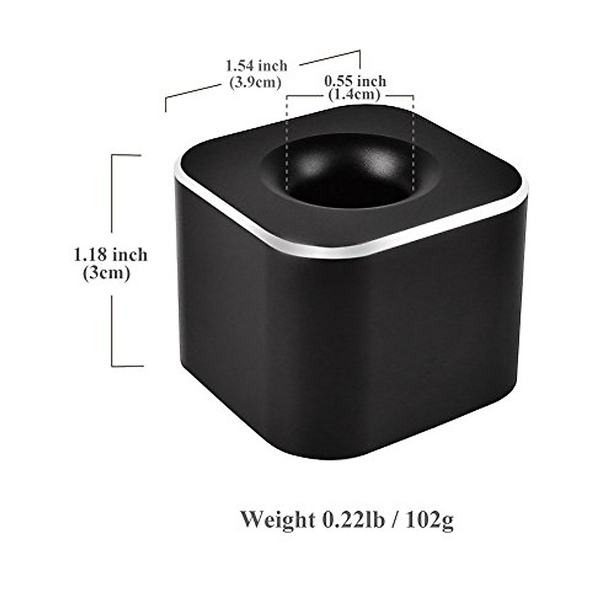 Coideal Metal Pen Stand Holder, Black Mini Aluminum Pen Base Single Hole for Toothbrush Brush, Students and Office