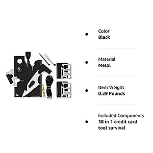 18 in 1 Credit Card Tool Survival Multitool Pocket Tool Set,2 pieces11-in-1 Survival Credit Card Multitool Gift For Men Multipurpose Tactical Wallet Tool,Best gift for men.