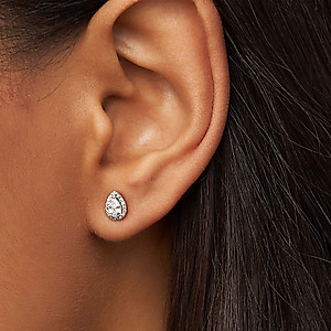 PANDORA Sparkling Teardrop Halo Stud Earrings - Timeless Earrings for Women - Great Gift for Her - Made with Sterling Silver & Cubic Zirconia