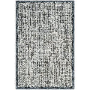 SAFAVIEH Abstract Collection 2' x 3' Navy/Ivory ABT220C Handmade Wool Entryway Living Room Foyer Bedroom Accent Rug