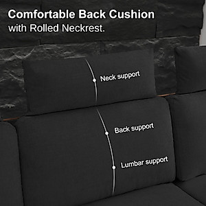ROWHY 90.6'' Oversized Convertible Sectional Couches for Living Room, 3 Seat Large Modular Sectional Sofa, High Back Modern L Shaped Couch with Reversible Chaise, Dark Gray