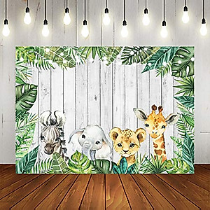 Woodland Baby Shower Backdrop Jungle Animals Birthday Photography Background Watercolor Safari Animals Wild One Birthday Newborn Baby Party Decorations Supplies Photo Studio Props 7x5ft