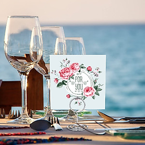 60 Pcs Table Number Holder Mini Place Card Holder 2 Inch Table Number Stands Office Memo Holders Table Name Card Holder Clips Wire Photo Holder Table Sign Stands for Wedding Menu Picture (Silver)