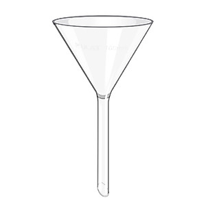 ULAB Scientific Glass Funnel 100mm, Stem Diameter 13mm, 3.3 Borosilicate Glass, Heavy Wall, Pack of 1, UGF1002