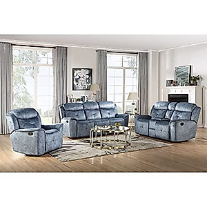 ACME Mariana Sofa (Motion) - - Silver Blue Fabric