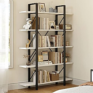 YITAHOME 5 Tier Bookshelf, Freestanding 5 Shelf Bookcases and Bookshelves, Modern Minimalist Furniture Open Display Storage Shelves Books Organizer for Living Room Bedroom Home Office, White