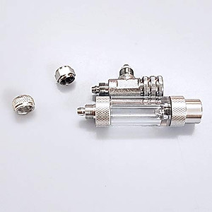 BASE WAVE Aquarium CO2 Needle Valve Regulator Flow Control,Bubble Counter,Check Valve 3 in 1 (Both Ends for CO2 Tubing)…