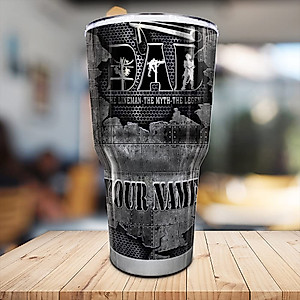 N NAMESISS All Over Printed Tumbler, LINEMAN Personalize Lineman Dad Tumbler, The Lineman The Myth The Legend, Gift For Line Worker, Normal Tumbler, Gift For Father, Gift For Him, Welder Father's Day