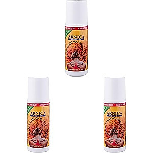 Sanar Naturals Arnica Roll On, 3 oz - Max Strength Relief - Fast Acting - Clear Gel Ointment for Back, Joints, Neck, Legs (Pack of 3)