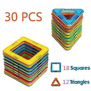 Jdfhiusj toys 30Pcs Magnetic Building Blocks Set, Magnets for Kids Learning Toys 3D Building Magnetic Blocks for 3 Years Old Children Gift（CLP-015）