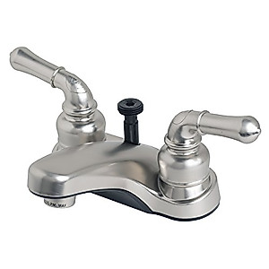 Builders Shoppe 2009BN/4120BN Motorhome Non-Metallic RV Diverter Lavatory Faucet with Hand Held Shower Set, Brushed Nickel Finish
