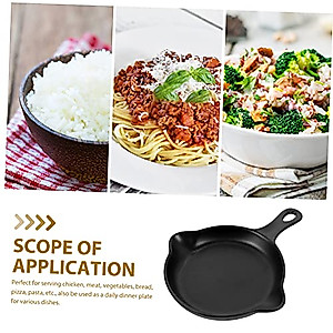 Alipis Ceramic Bakeware Mini Loaf Baking Pans Mini Oven Bread Oven Grill Pans Pancake Maker Bakeware with Handles Handle Baking Dish Cheese Ceramic Pan with Handle Fruit Omelette Plate