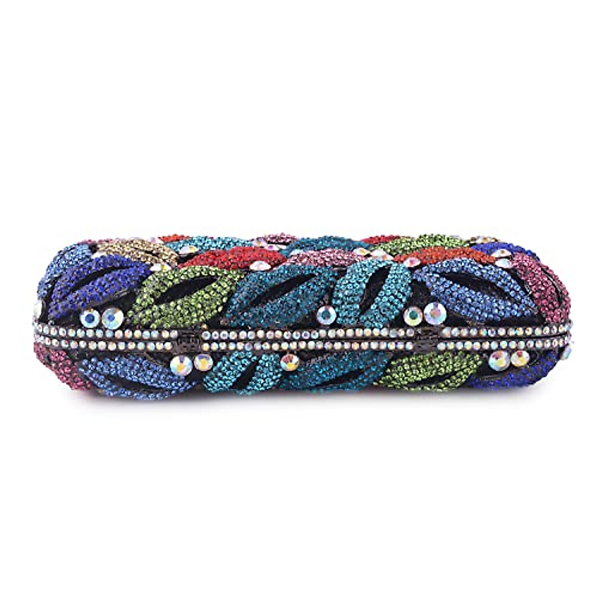 DJBM Women Lips Shaped Rhinestone Clutch Metal Crystal Evening Bags for Women Clutch Purse for Evening Party Cocktail, Multicolored Clutch