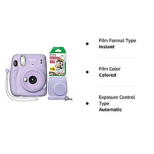 Fujifilm Instax Mini 11 Instant Camera Lilac Purple + Minimate Custom Case + Fuji Instax Film 20 Sheets Twin Pack
