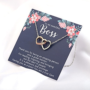 Boss Necklace Best Boss Ever Gift For Boss Female Thank You Boss Gift Manager Supervisor Gift Boss's Day Gift (TO AN AMAZING Boss)