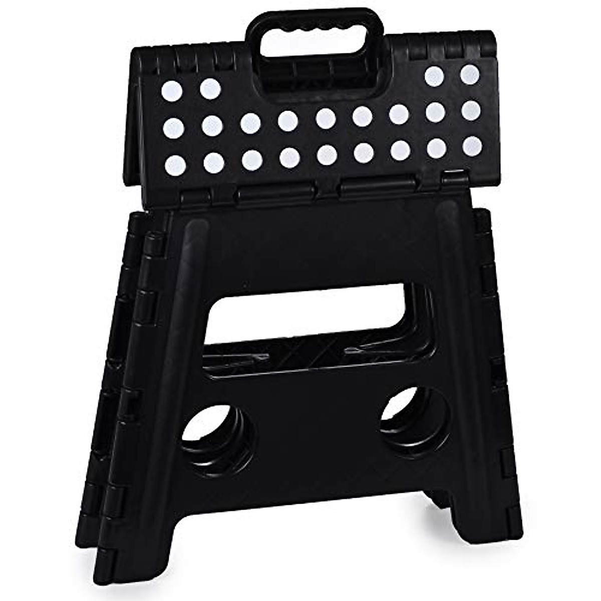 Folding Step Stool, 13 Inch - The Anti-Skid Step Stool is Sturdy to Support Adults and Safe Enough for Kids. Opens Easy with One Flip. Great for Kitchen, Bathroom, Bedroom, Kids or Adults. (Black)