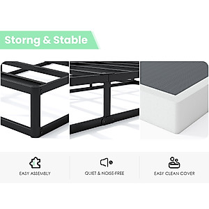 QEROMY 9 Inch High Profile Box Spring, Sturdy Metal Frame Mattress Foundation, Easy Assembly, Quiet & Noise-Free, Queen Size