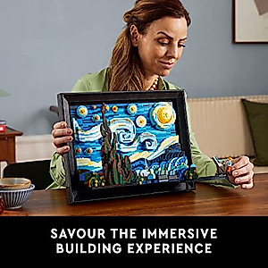 LEGO Ideas Vincent Van Gogh - The Starry Night 21333, Unique 3D Wall Art Home Décor Piece with Artist Minifigure, Creative Crafts Set for Adults
