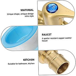 OSALADI Washing Machine Faucet Tap Handle Faucet Water Faucet Shower Faucet Kitchen Faucet Gold Bibcock Bathtub Faucet Outside Water Sink Faucet Bathroom Pool Faucet Golden Copper