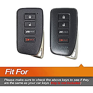 Silicone Key Fob Cover Fit for Lexus NX300h RX350 RX450h NX300 ES300h ES350 GS F IS300 GS350 GS300h GS450h Smart 4 Buttons Key Fob | Car Accessories | Remote Key Protection Case - Black & Black