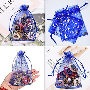 Noverlife 50PCS Drawstring Sheer Organza Bags, Tulle Mesh Party Favor Gift Bag Jewelry Pouches for Wedding Birthday Baby Shower Festival Cosmetics Perfume Chocolates - 4x6in (10x15cm)