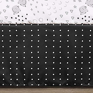 The Peanutshell Black and White Crib Bedding Set for Baby Boys or Girls - 3 Piece Nursery Set - Crib Quilt, Fitted Sheet, Dust Ruffle