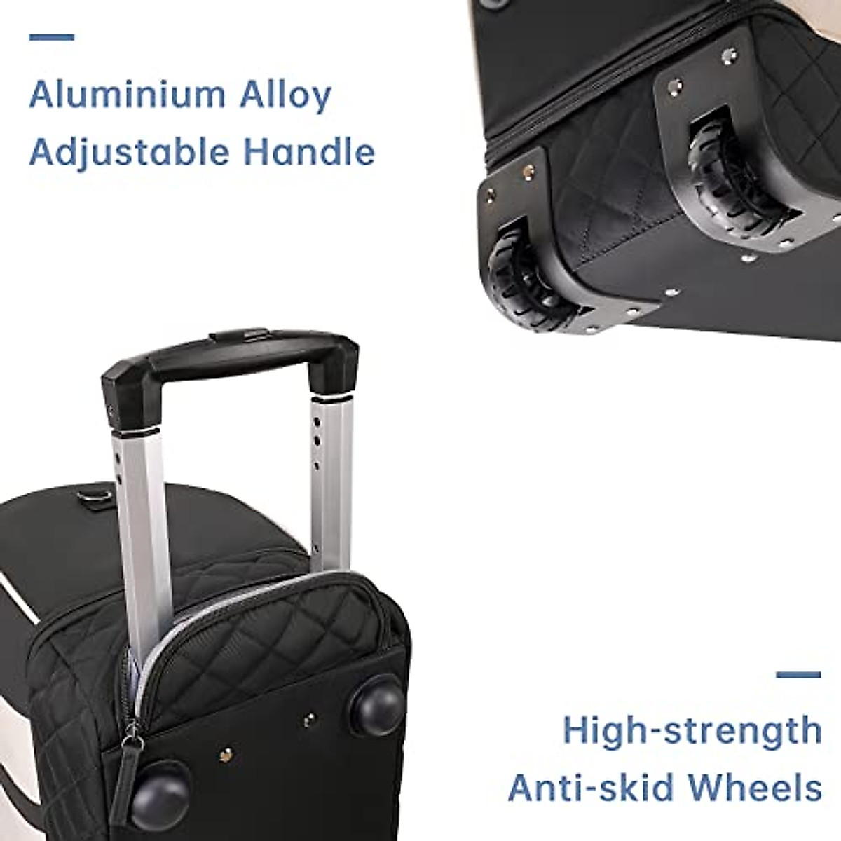 ETRONIK Rolling Duffle Bag with Wheels, 21 Inch Flight Approved for Travel Toiletry Bag, Carry on Luggage Overnight Bags Women Shoe Compartment, Beige