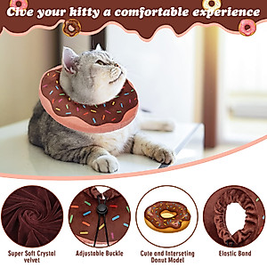 Cat Recovery Collar Cute Donut Cat Cone Collar Soft for Kitten and Cats After Surgery, Soft Adjustable Protective Pet E Collar Neck Cone Fit for Boy Girl Kitties Puppies Small Dogs, M