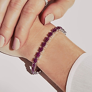 Ross-Simons 16.00 ct. t.w. Ruby Tennis Bracelet in Sterling Silver. 7 inches