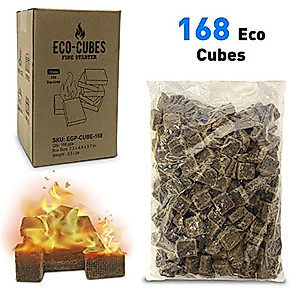 Eco Cubes Fire Starter Squares – Great Fire Starters for Wood Stove, Fireplace, Charcoal Grill – Quantity 168