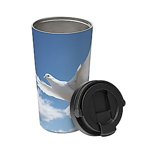 WANGXUEE Flying Dove Print 500ml Stainless Steel Travel Tumbler Double Wall Vacuum Insulated Coffee Mug