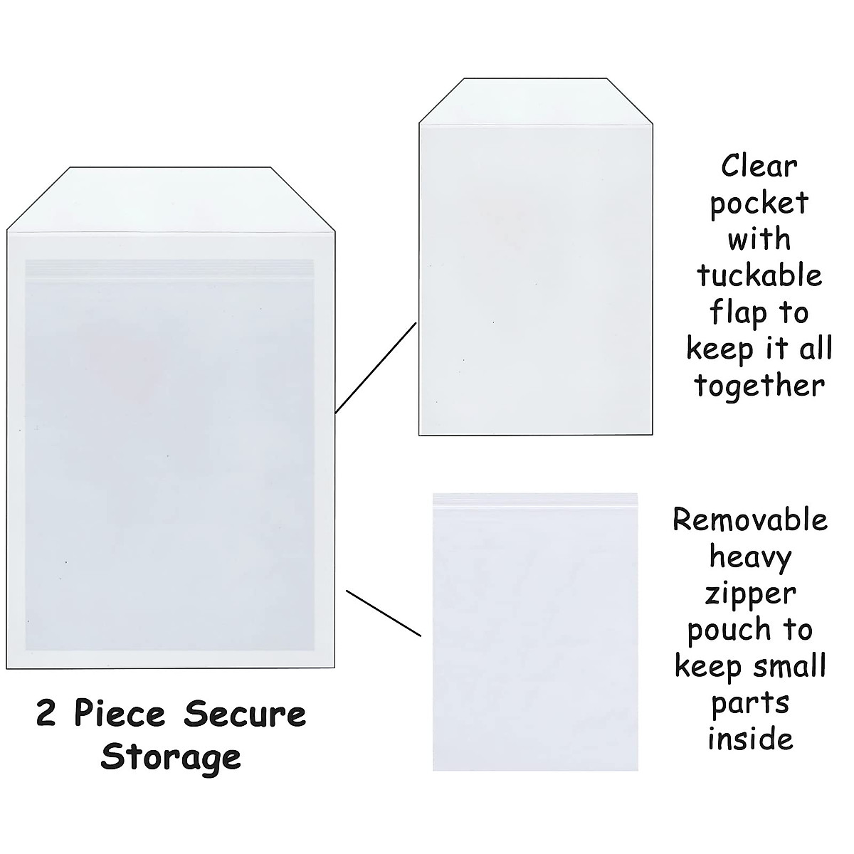 Lawn Fawn Little Snow Globe Bear, Add-On Dies & Template Stamp & Die Set Bundle with My Craft Bench Secure Storage Pocket & 80 LB Cardstock -Bundle of 6 Items