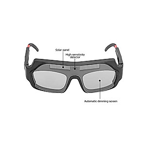Auto Darkening Welding Goggles, Solar Powered Welder Glasses, Eye Protection Goggles Welding Equipment for TIG, MIG, Plasma, Arc, Welding, Cutting, Grinding