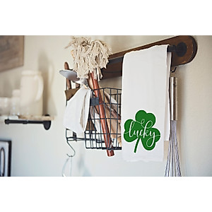 Handmade St Patricks Day Kitchen Towels - Luck of the Irish - 100% Cotton St Patricks Day Dish Towels for Kitchen-Bathroom - 28x29 Inch Perfect Housewarming Gifts for Seasonal-Irish Home Decorations