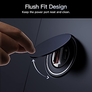 USB C Car Charger, PD 45W & QC 45W Fast Charging Cigarette Lighter USB Charger Adapter [Super Small, Flush Fit, Metal] Compatible with iPhone 14 13 12 Samsung Galaxy S22 21 20 Pixel