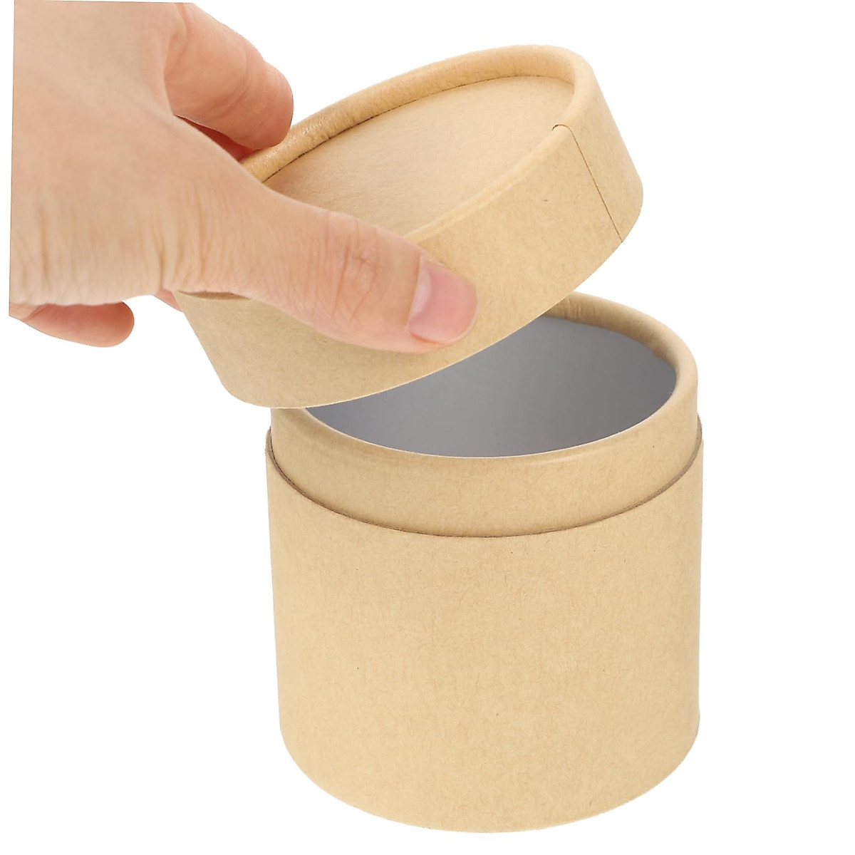 FUNOMOCYA Empty Cans Large Kraft Tea Canister Natural Minimalist Style Food Safe Storage Canister